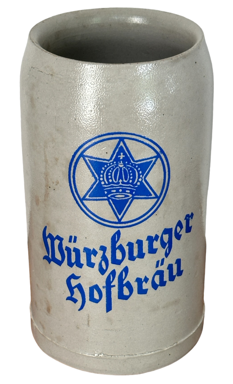 WURZBURGER HOFBRAU GERMAN BEER 1 LITER MUG Gray Blue Salt Glazed Made ...
