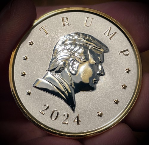 2024 Donald Trump 1 oz Silver Presidential Medal GOLD GILDED VERSION ...