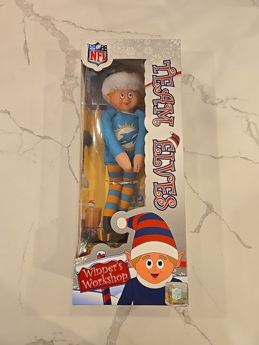 FOCO NFL Miami Dolphins Team Elves Plush Christmas Elf [NEW] Elf On The ...