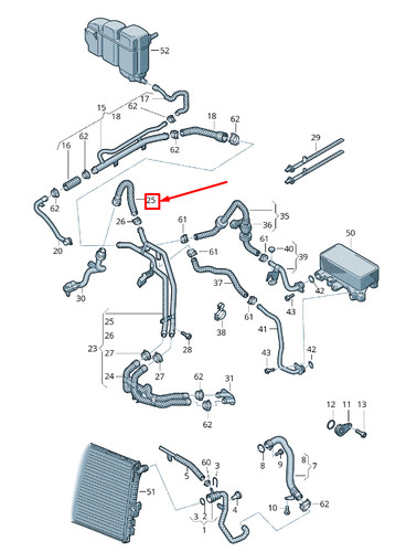 NEW VW TOUAREG 7P ENGINE COOLANT HOSE 7P6121156D ORIGINAL | eBay