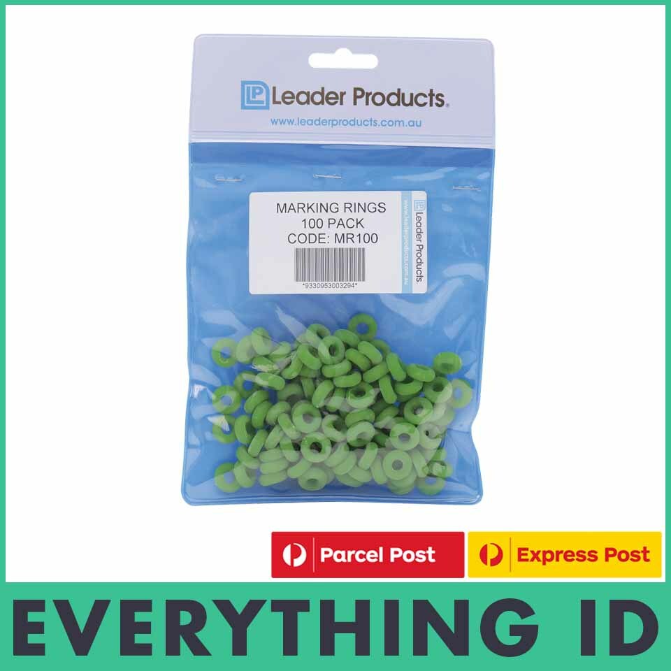 100 LEADER MARKING RINGS CASTRATION LAMB CALVES BULL CALF BANDER RUBBER ...
