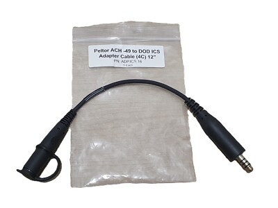 Atlantic Signal Nexus Peltor ACH -49 to DOD ICS Adapter Cable (4C) PTT ...