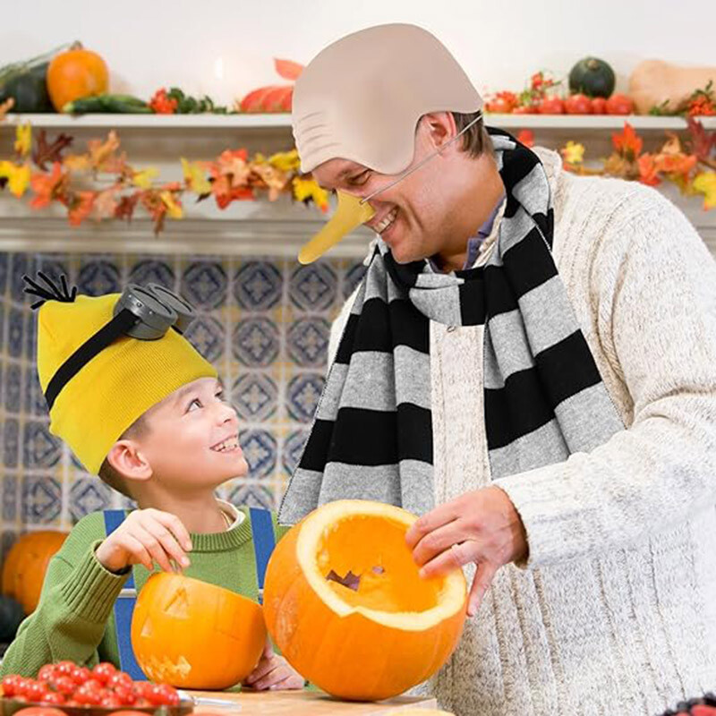 Halloween Minions Cosplay Costume Despicable Me Gru Cos Kits Bald Cap ...