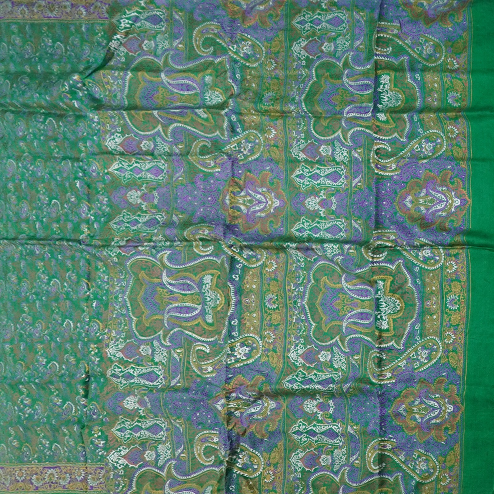 Namaste Vintage Verde Sarees 100% Pura Seda Estampado Indian Sari 18 ...