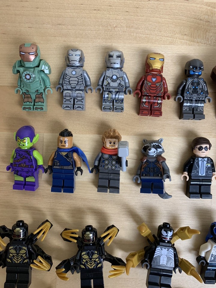 Lot of LEGO Marvel Minifigures Scuba Iron Man Groot Red Skull Captain ...