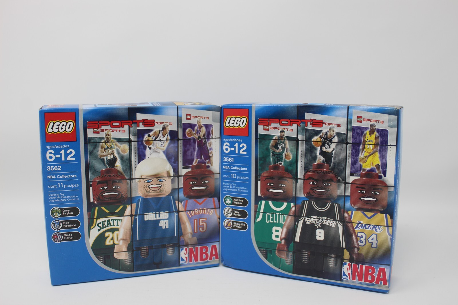 Lego Lot of 2 NBA Collectors Sets 3561 (Shaq) & 3562 - Factory Sealed ...