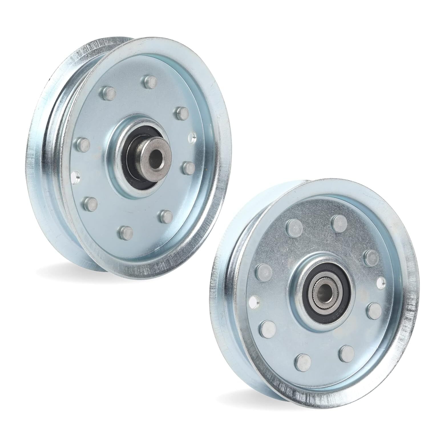 (Paquete De 2) Reemplazo Exacto De Polea Loca Plana De 4 7/8" (Plateada ...