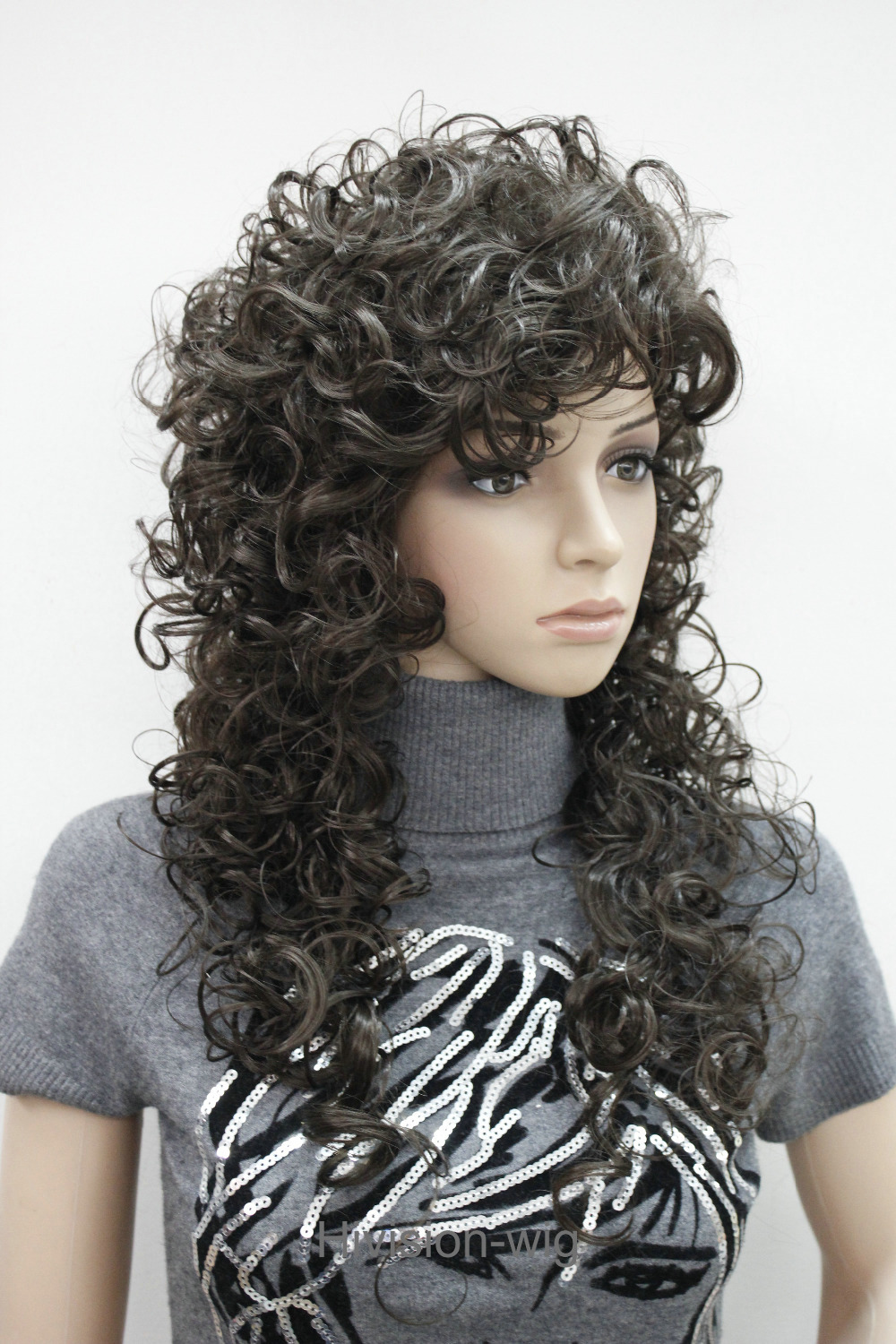 Ladies Long Spiral Curls wavy fluffy Retro Women Natural hair Daily wig ...