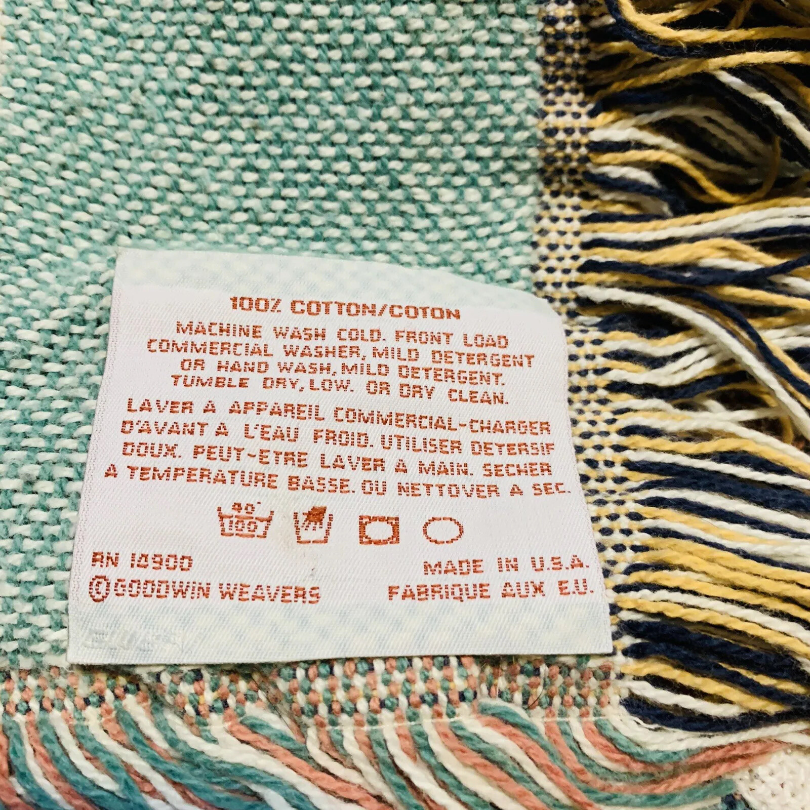 Goodwin Weavers USA (2) Throw Afghan Blanket Lot Lighthouses Canoe Camp ...