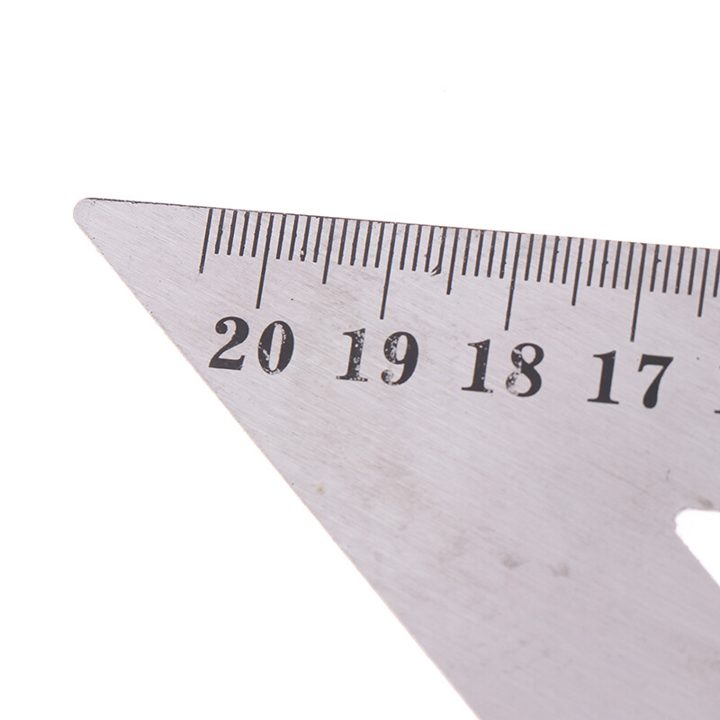 90° Right Angle Stainless Steel Triangle Ruler Woodworking Measurement ...