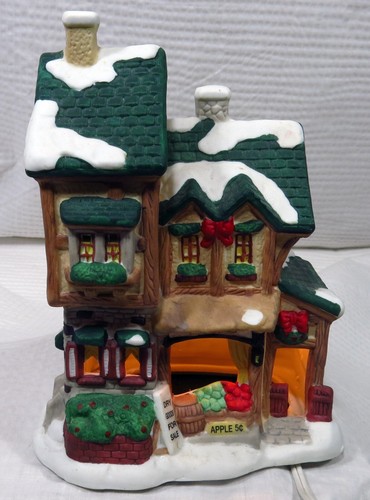 Holiday Expressions Vintage Christmas Village Market Building Two Story ...