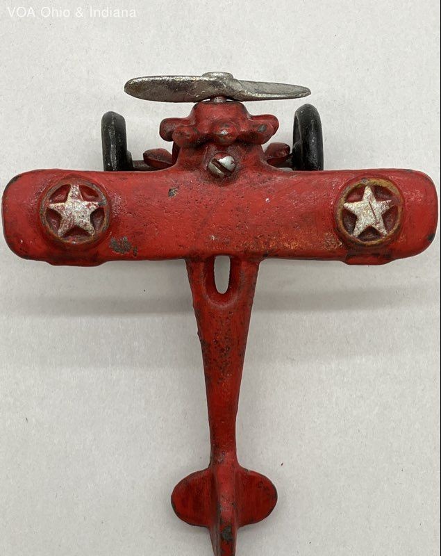 Vintage Cast Iron High Wing Red Toy Airplane | eBay