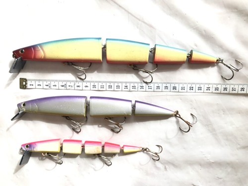 Rare Handmade? Joint Lure Set of 3 Big Bait Joint Minnow | eBay