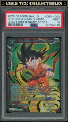 PSA 9 ⭐️ Son Goku SR Giant Force Draft Box 6 Card Super DBS Z DBZ ...