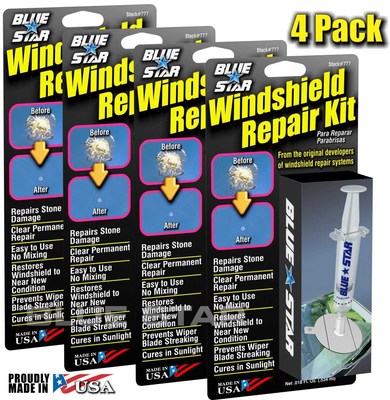 ( 4 PACK ) WINDSHIELD REPAIR KIT # 777 STONE DAMAGE CHIP BULLSEYE ROCK ...