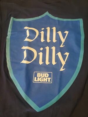 BUD LIGHT DILLY DILLY T-Shirt Crest Shield Blue SS Large | eBay