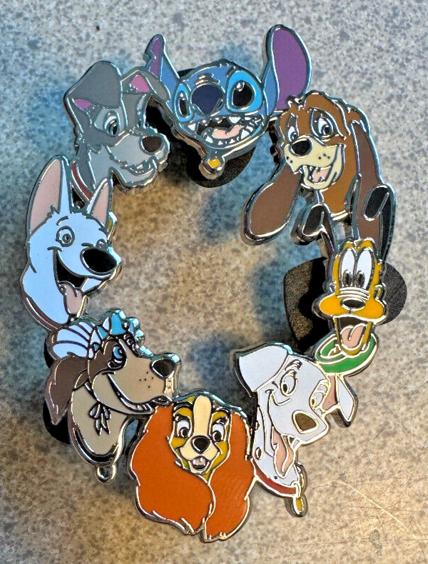 PIN DISNEY DOGS 2 INCH FANTASY STITCH PLUTO NANA BOLT LADY TRAMP HOUND ...
