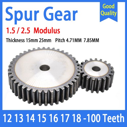 1.5 2.5 Modul Steel Spur Gears Pinion Gear Thick 15-25mm 12-100 Teeth ...