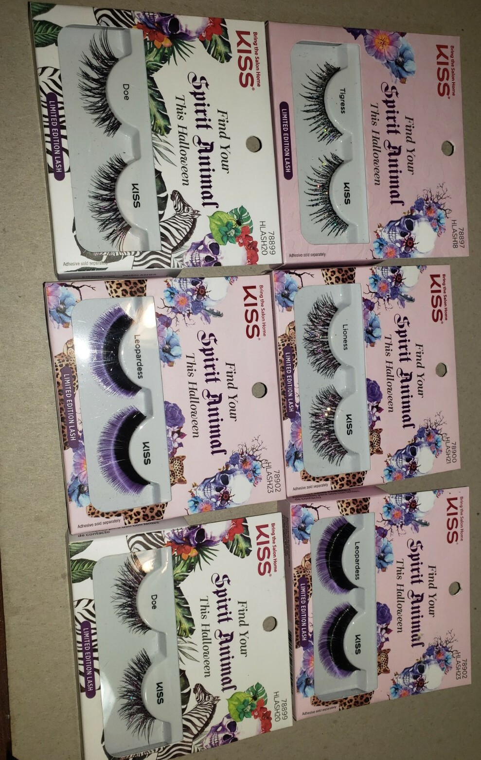 NIB Limited Edition Kiss Halloween Spirit Animal Eyelashes Lot Of 6 ...