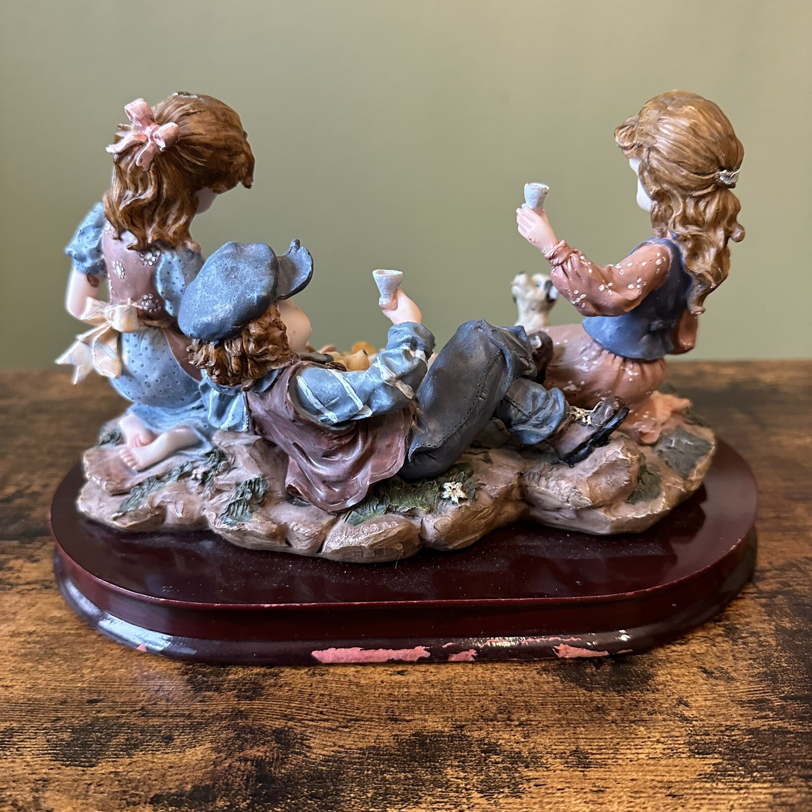 RARE Monnet Collection Statue Resin Decor Vintage Kids Tea Party | eBay