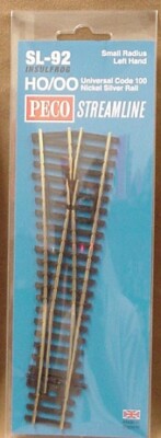 PECO HO scale Small Radius Left Turnout Code 100 SL92 | eBay