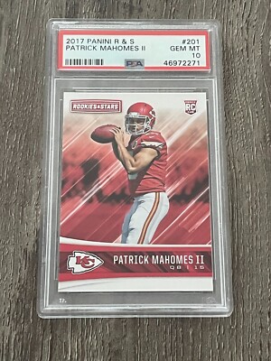 Patrick Mahomes 2017 Panini Rookies & Stars Rookie Card PSA 10 Chiefs ...