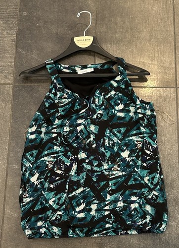 RICKI'S Women's Top Blue Print Tank With Bead Accents Size 10 | eBay