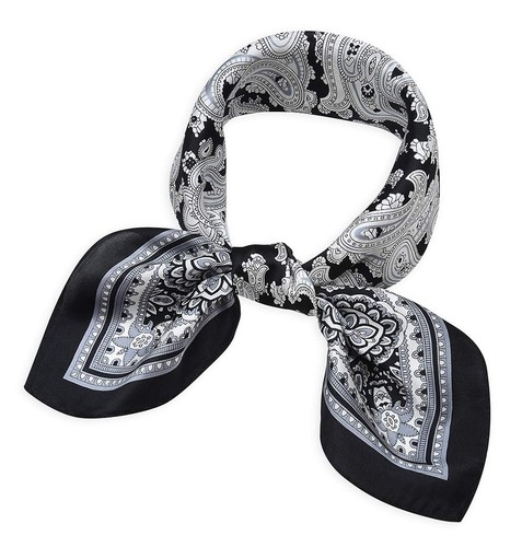 Paisley White Black Western Neck Scarf Men Neckerchief 21x21 Women Silk ...