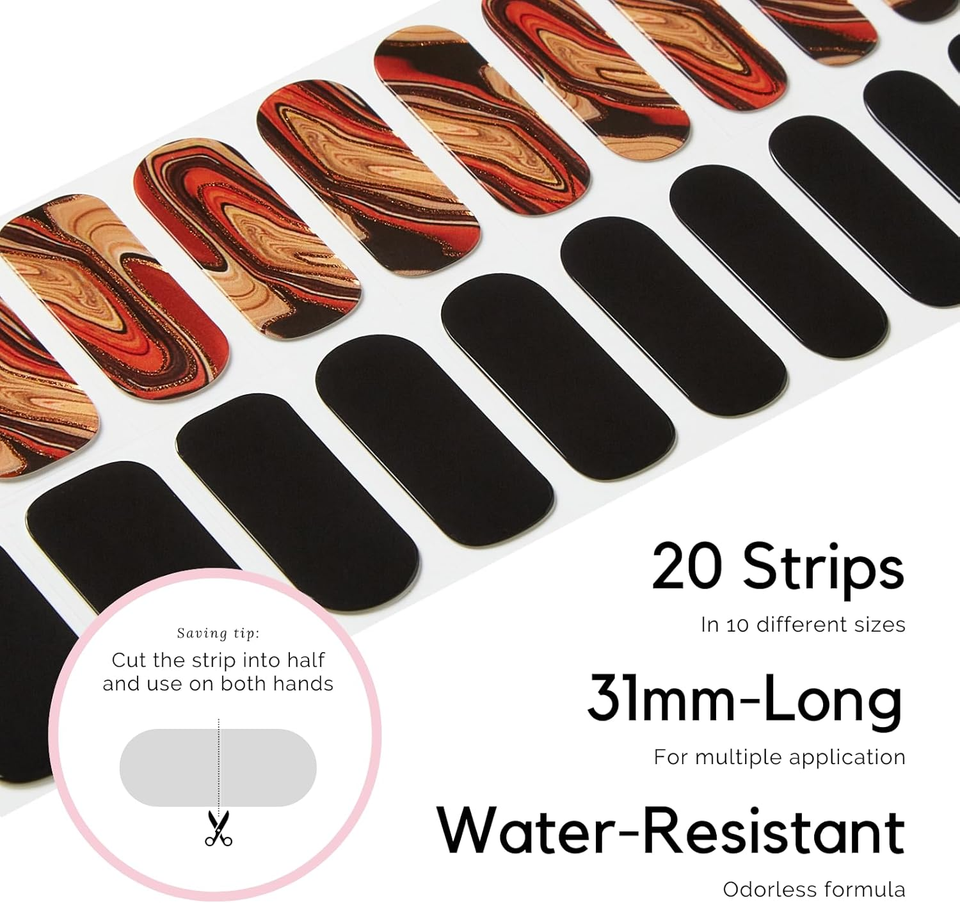 NAILOG Semi Cured Gel Nail Strips Glossy & Long Lasting Soft Gel Finish ...