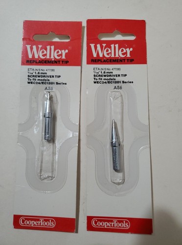 2pcs. Weller Solder Tip ETA (47728) 1/16" 1.6mm Screwdriver Fits WEC24 ...