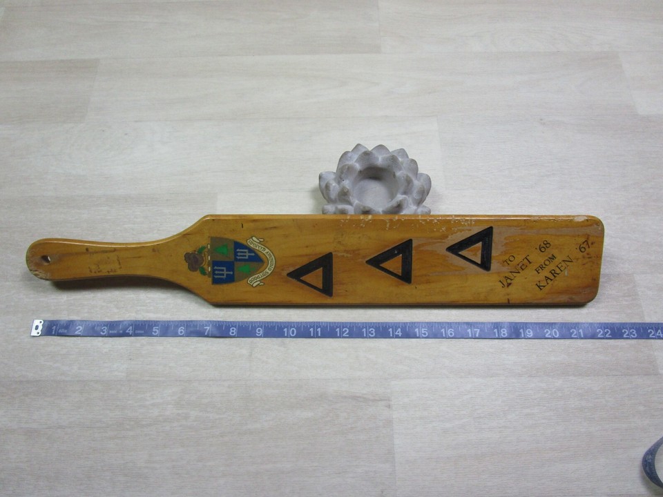 VTG 60s Ohio Wesleyan Greek Fraternity Sorority Wood Paddle Delta ...