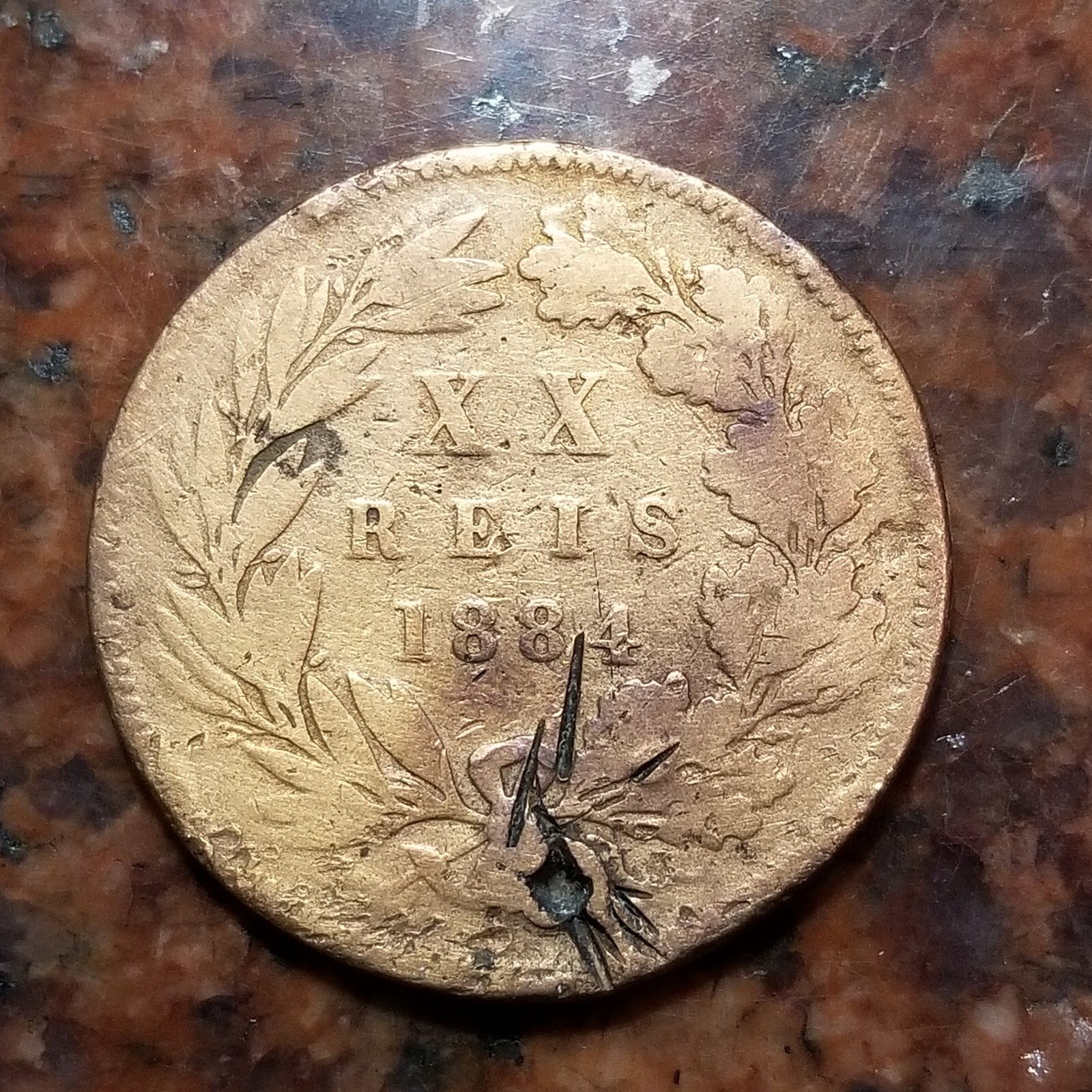 1884 PORTUGAL 20 REIS COIN - #B1303 | eBay