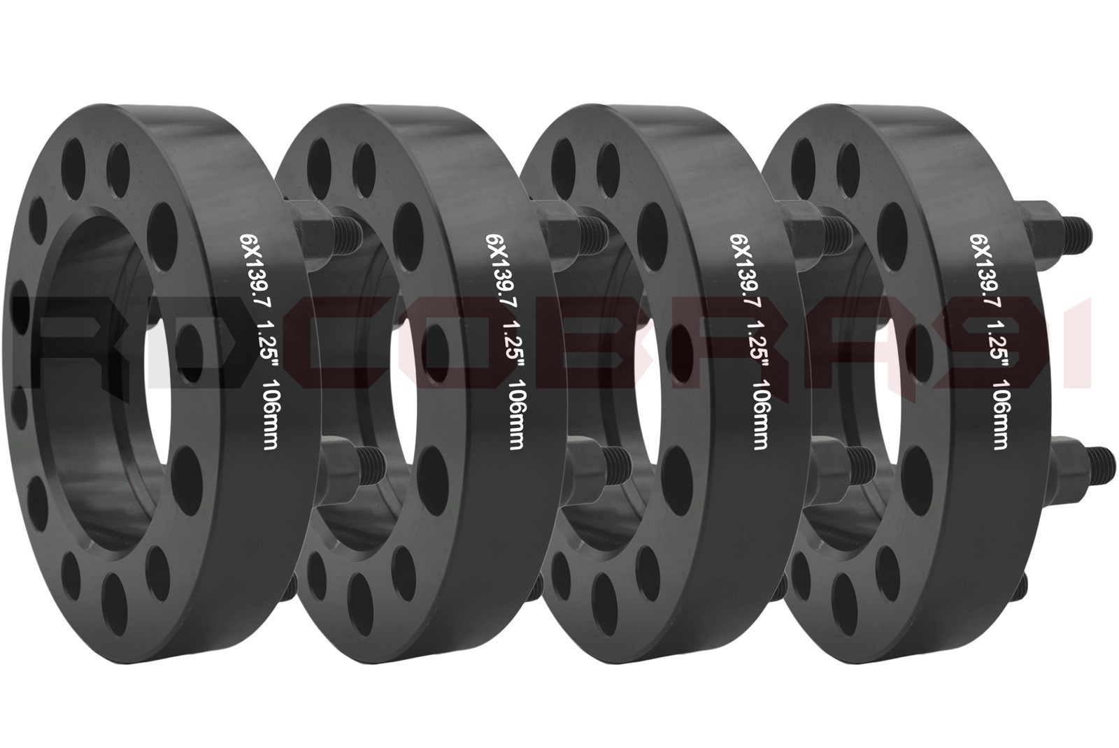 4 Toyota 6x5.5" 1.25" Black Hub Centric Wheel Spacers + 24pc Black Mag ...