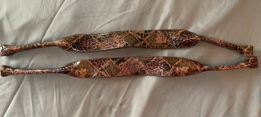 Miche Brown Snakeskin Interchangeable Handles 19" long, 1.5" wide New ...
