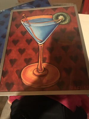3 Will Rafuse cocktail prints on 11X14 martini's etc Framed | eBay ...