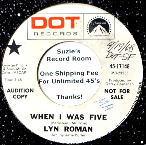 Lyn Roman When I Was Five / Just a Little Lovin' Teen Girl DJ EX+ 45 7 ...