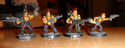 4 Warhammer 40K Necromunda Classic Goliaths Heavy STUBBER painted metal ...