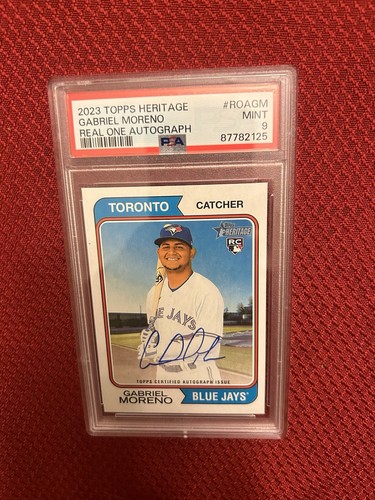 Gabriel Moreno Graded Rookie Auto PSA Mint 9 Great Card Great ...