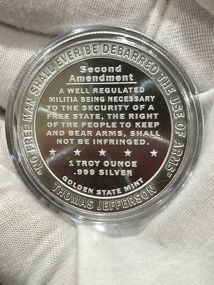 1oz .999 Silver 2nd amendment musket right to bear arms Thomas ...