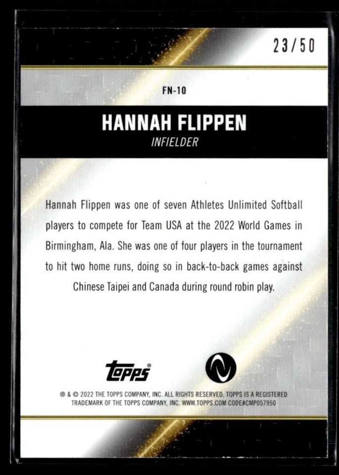 2022 Topps Face Of The Nation Gold Hannah Flippen USA #FN-10 | eBay