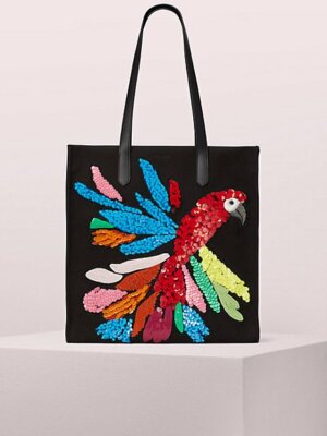 Kate Spade Kitt Parrot Embellished Extra Large North South Tote BNWT ...