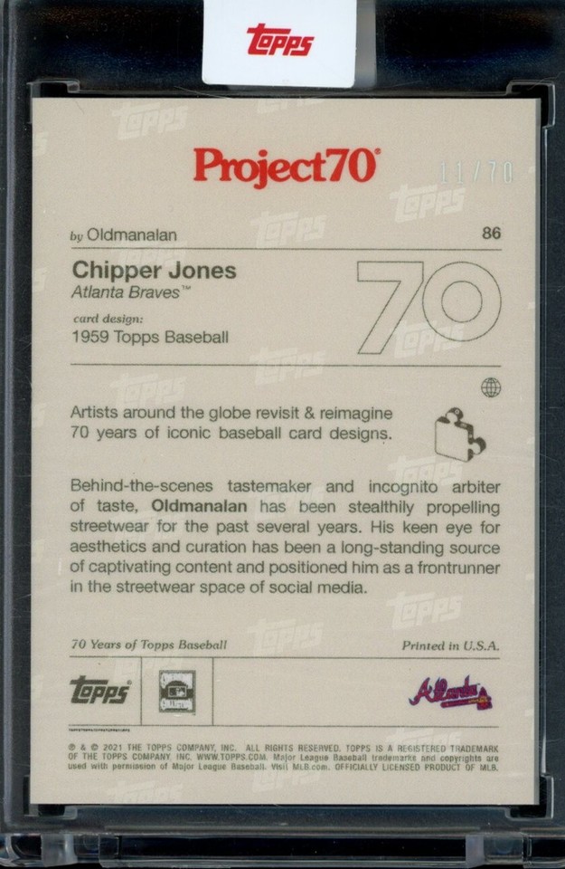 2021 Topps Project 70 Card #86 Chipper Jones 1959 by Oldmanalan Rainbow ...