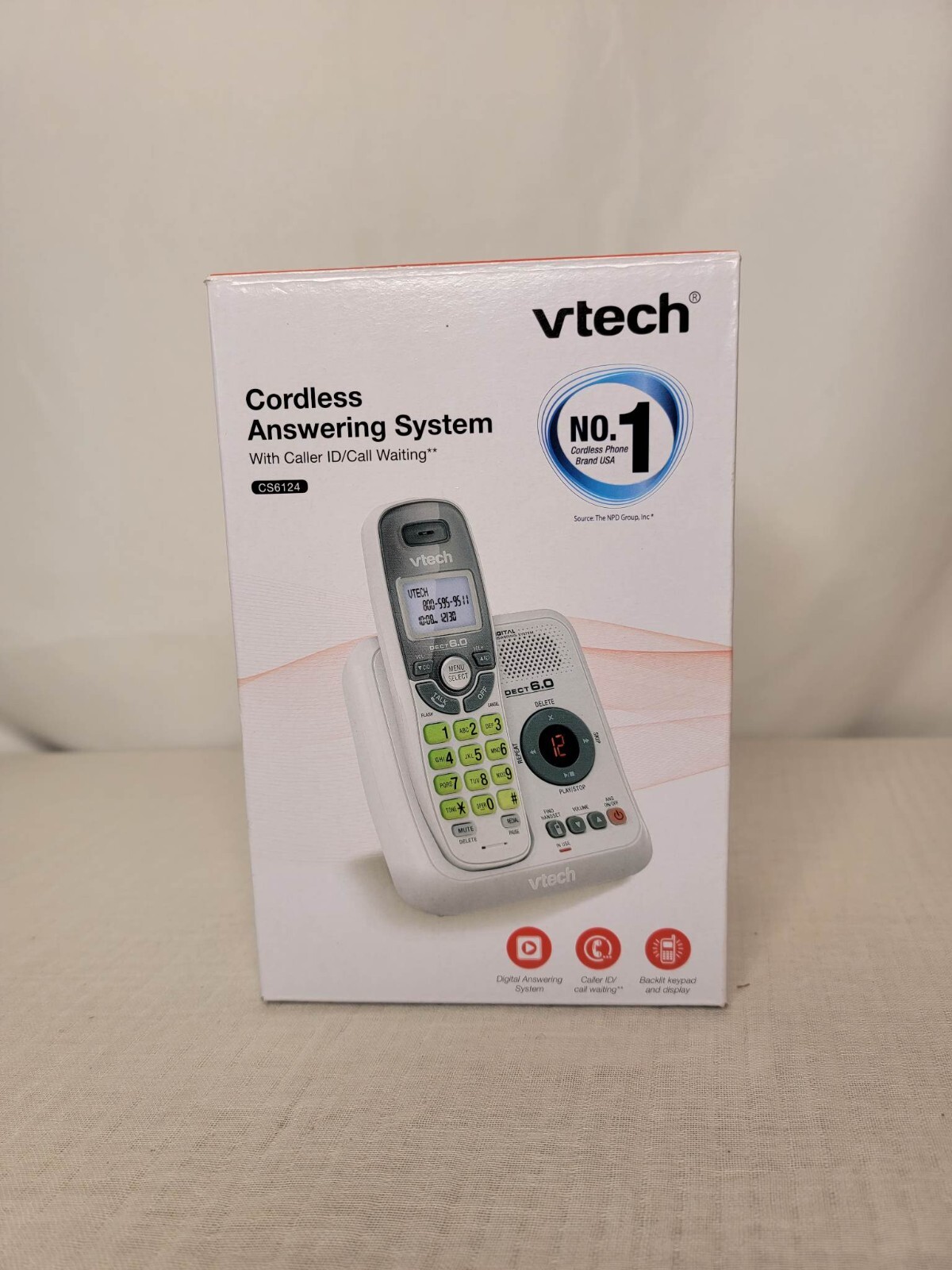 VTech CS6124 DECT 6.0 Cordless Phone with Answering System and Caller ...