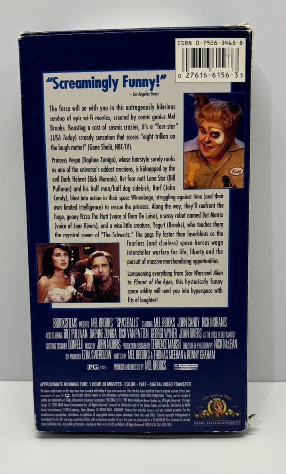 Spaceballs (VHS, 1987) MGM Movie Time John Candy Mel Brooks Rick ...