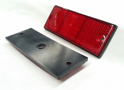 RED RECTANGLE REFLECTORS SUIT TOW TRUCK SEMI TRAILER CARAVAN SIDE REAR ...