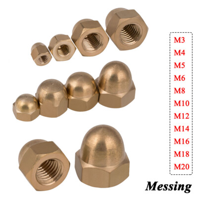 Messing Hutmuttern hohe Form M3 M4 M6 M8 M10 M12 M14 M16 M18 M20 ...