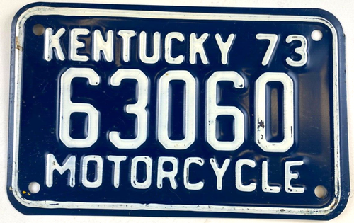 Kentucky 1973 Old Motorcycle License Plate Garage Man Cave Wall Decor ...