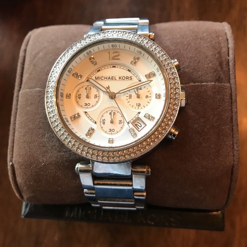 Michael Kors MK5353 Parker Silver Chronograph Stainless Steel 39mm ...