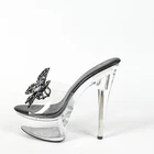 Womens High Heels Slippers Peep Toe Clear Platform Stiletto Mules ...