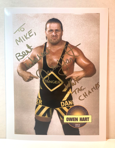 OWEN HART SIGNED 9 X 11 PHOTO WWE Autograph Personalized | eBay
